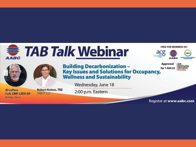 AABC Announces TAB Talk Webinar on Building Decarbonization | phcppros